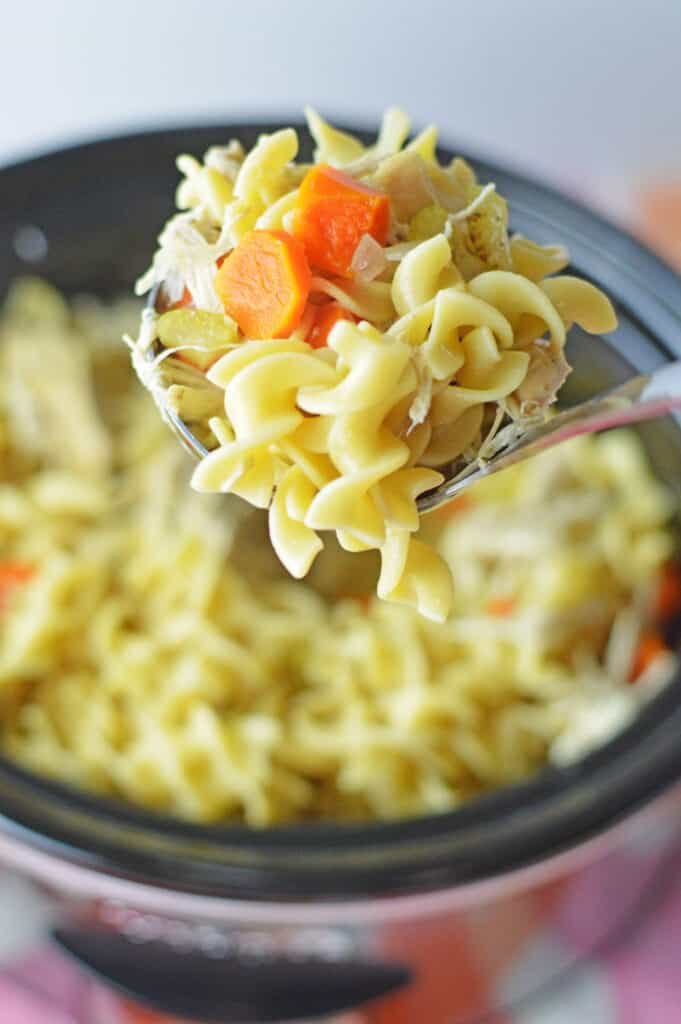 Crockpot Chicken Noodle Soup - Moore or Less Cooking