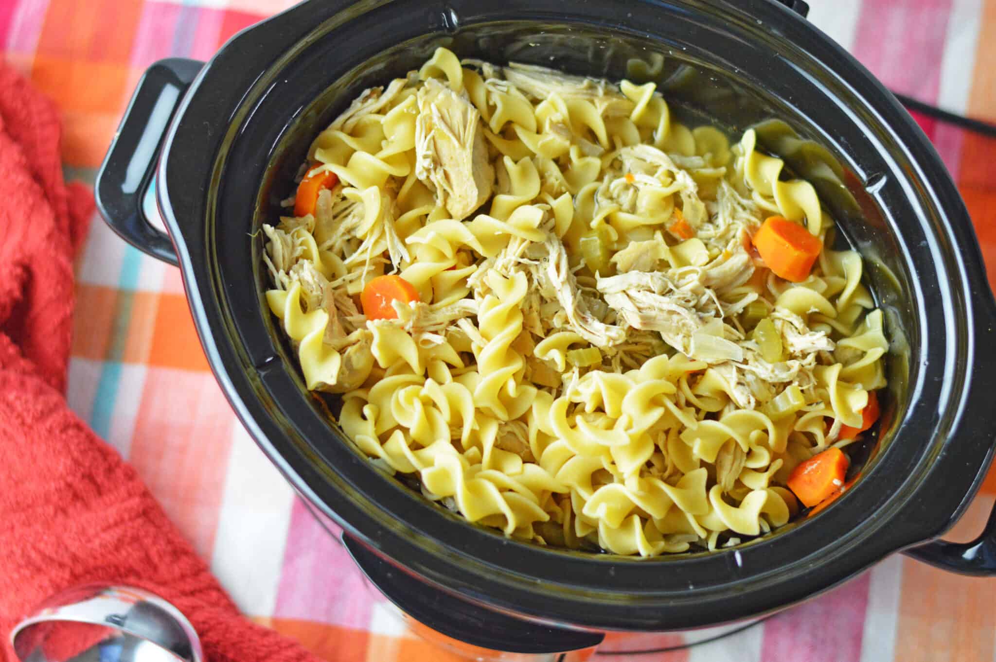 Crockpot Chicken Noodle Soup - Moore or Less Cooking