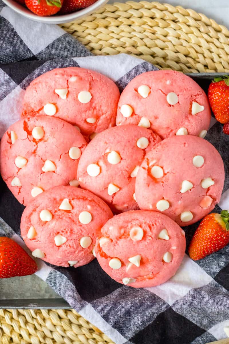 Cheesecake Stuffed Strawberry Cookies - Moore or Less Cooking