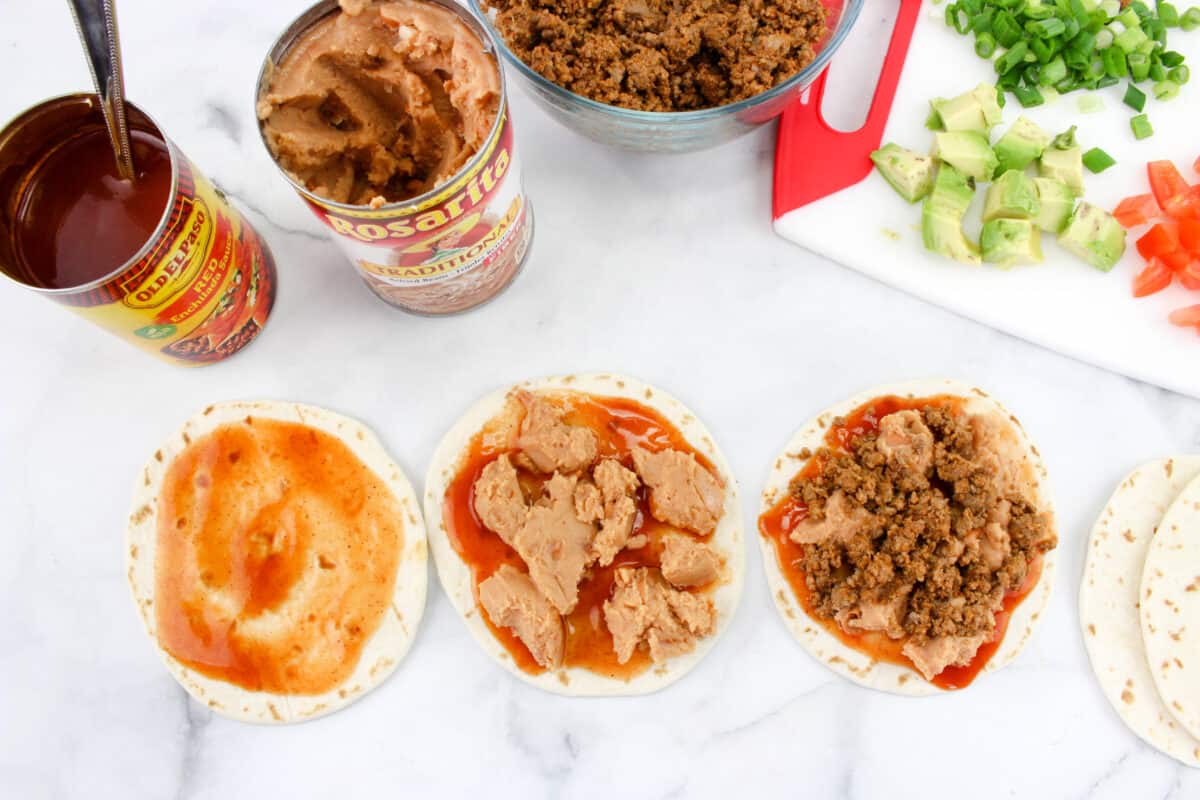 Mexican Pizza Stacks - Moore or Less Cooking