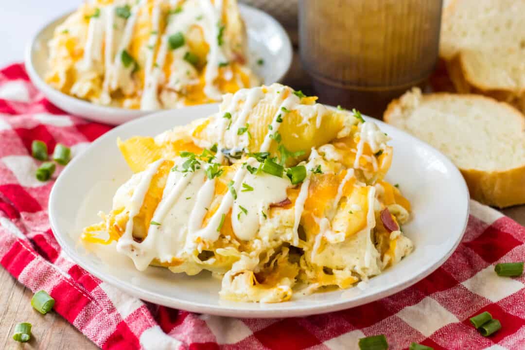 Crack Chicken Stuffed Shells - Moore or Less Cooking