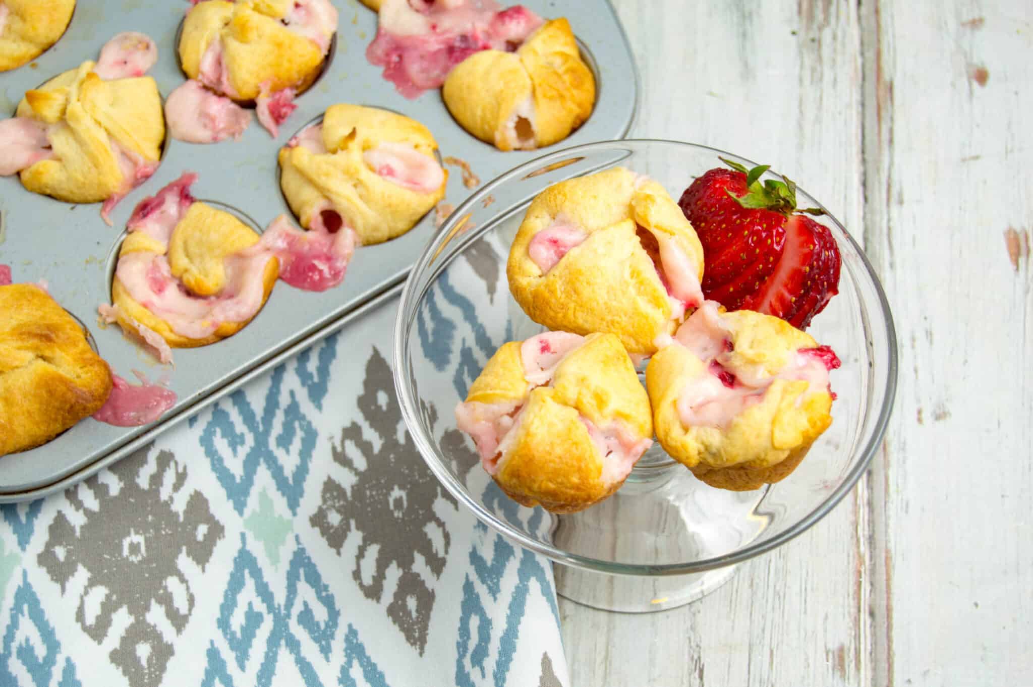 Strawberry Cheesecake Croissant Bites - Moore or Less Cooking
