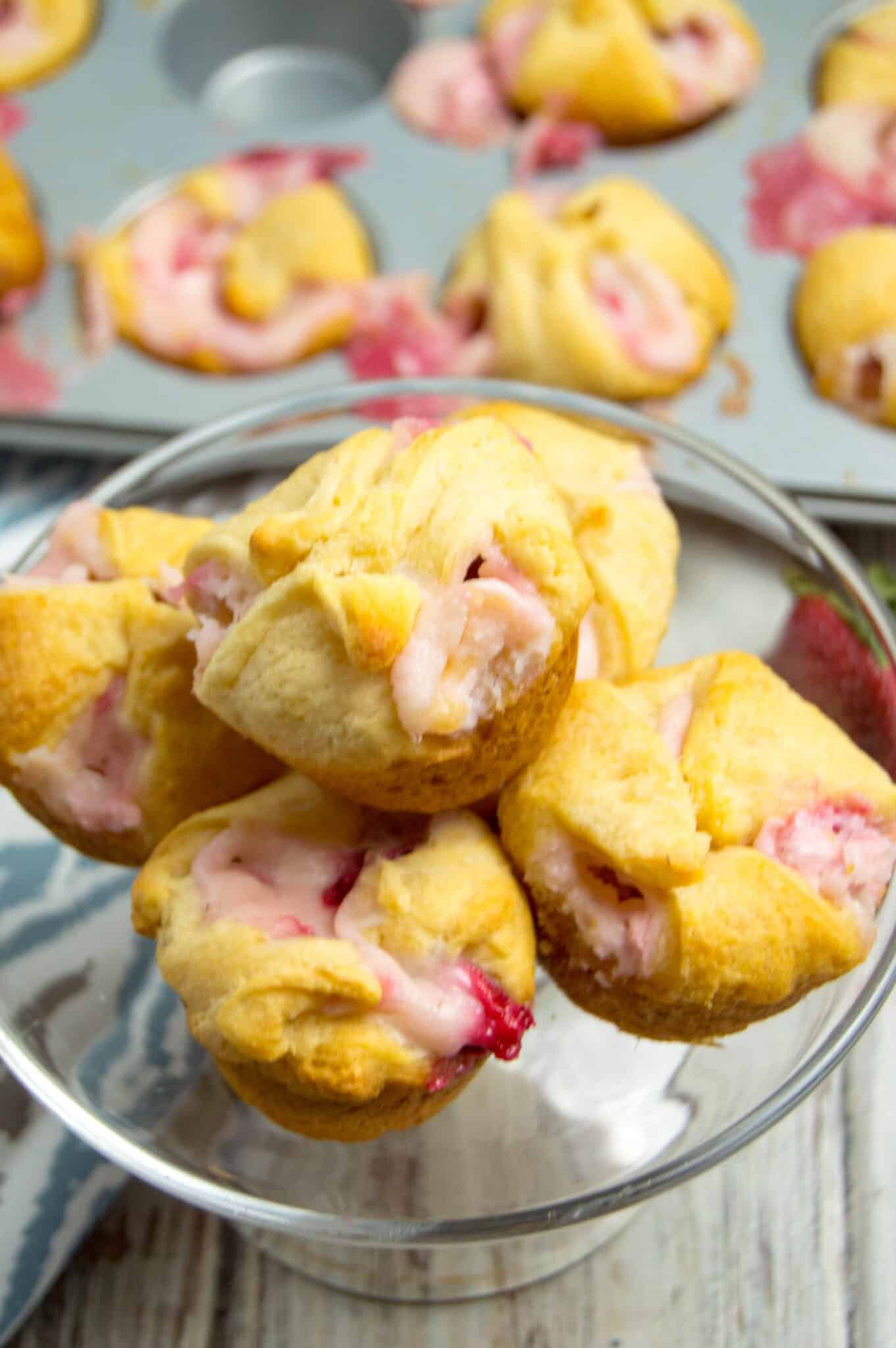 Strawberry Cheesecake Croissant Bites - Moore or Less Cooking