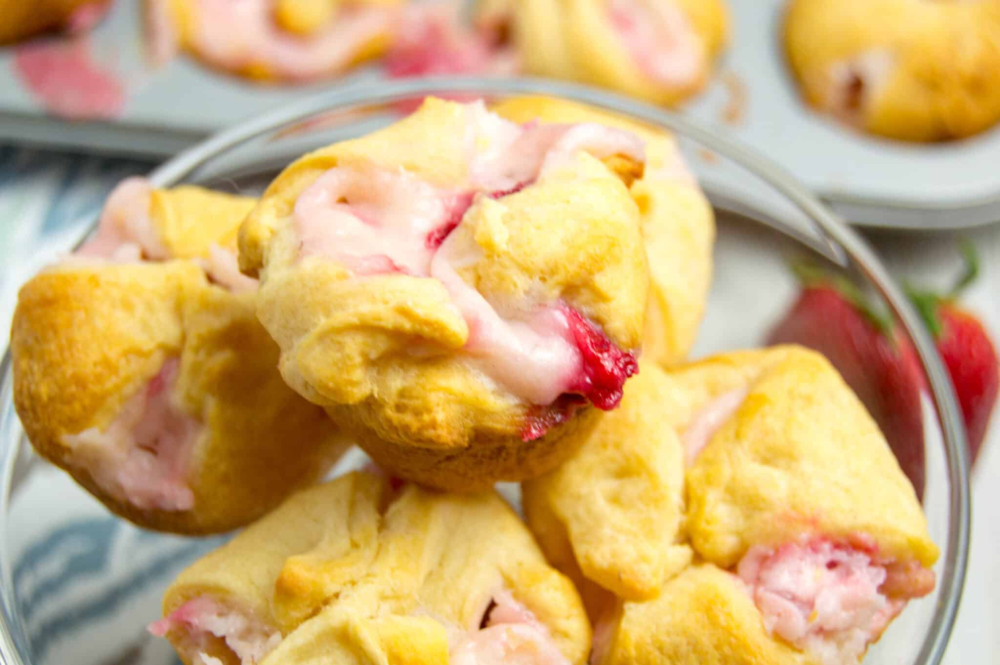 Strawberry Cheesecake Croissant Bites - Moore or Less Cooking