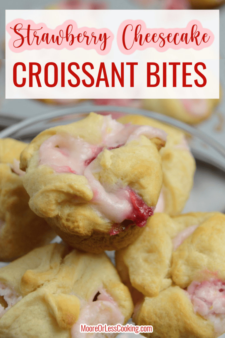 Strawberry Cheesecake Croissant Bites - Moore or Less Cooking