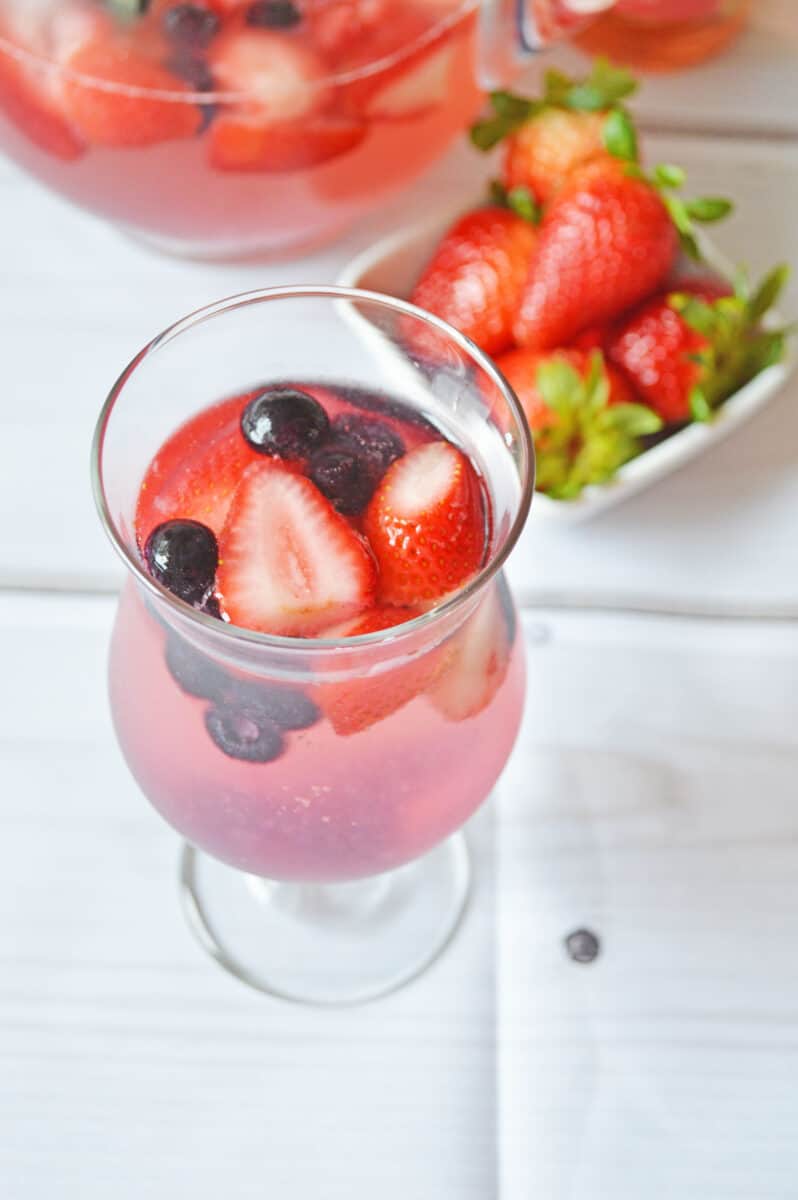 Pink Moscato Berry Punch - Moore or Less Cooking