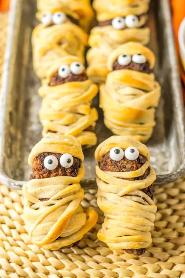 Mummy Meatballs - Moore or Less Cooking