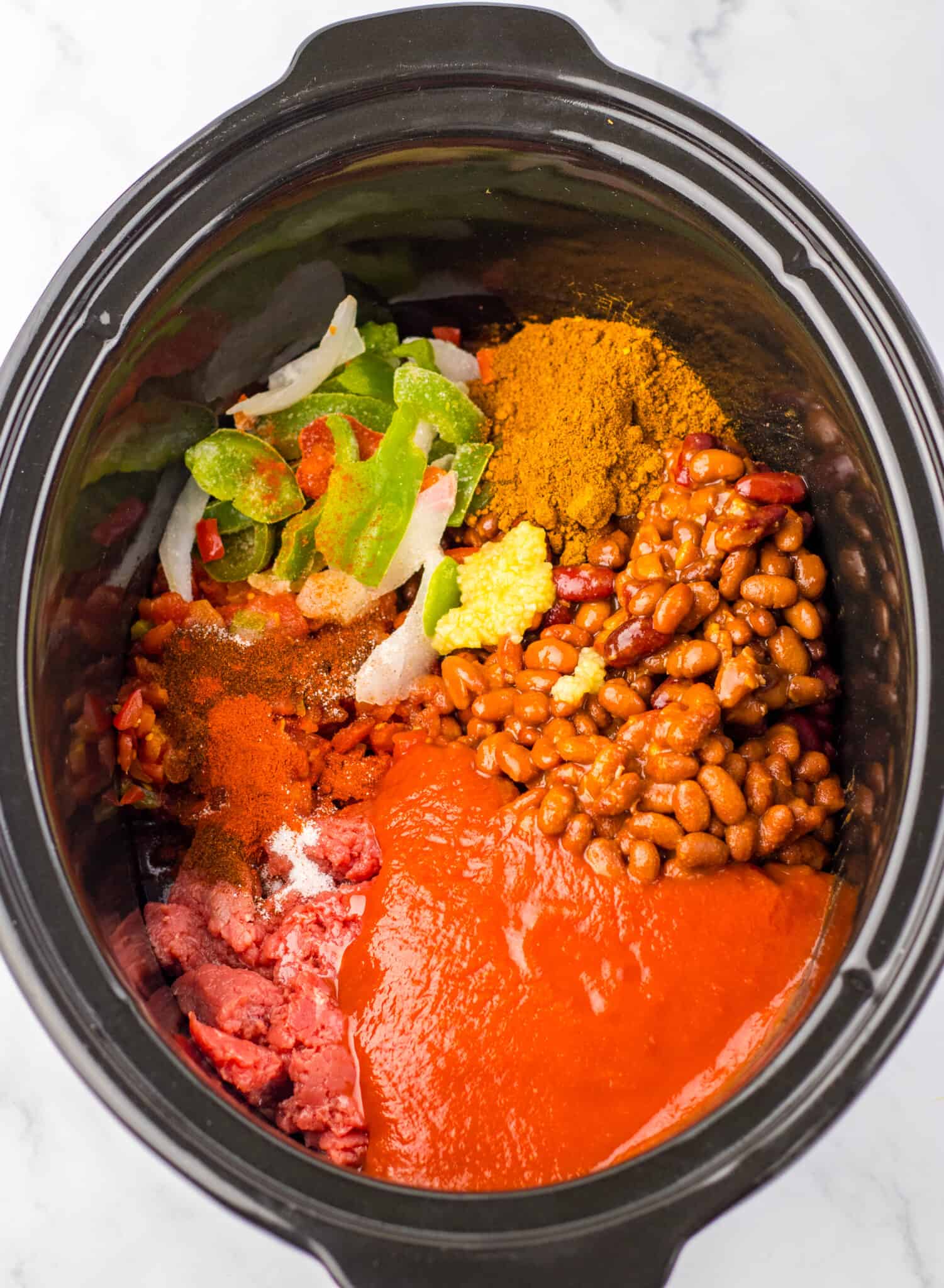 Slow Cooker Cube Steak Chili - Moore or Less Cooking