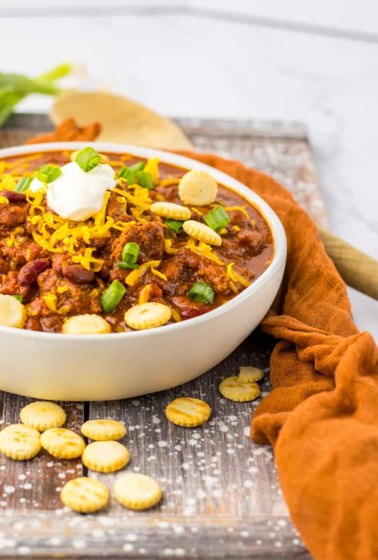 Slow Cooker Cube Steak Chili - Moore or Less Cooking