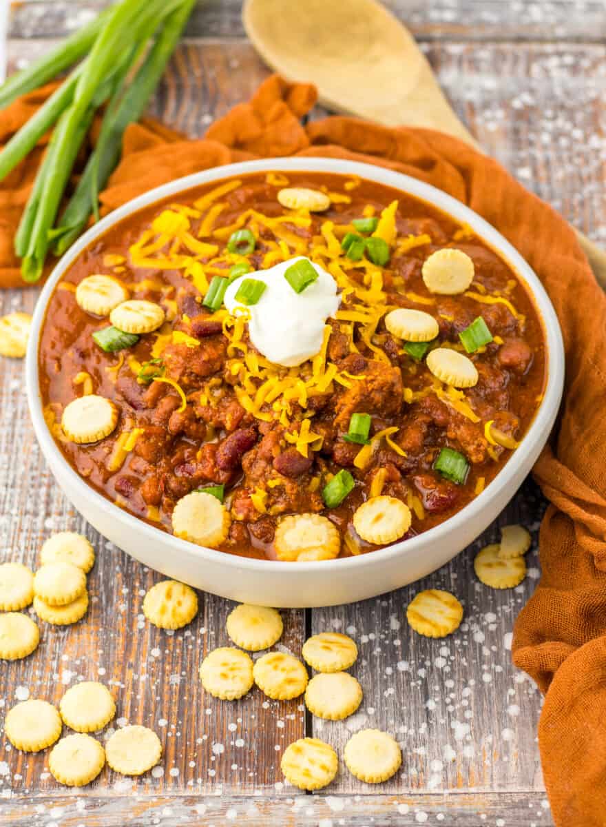Slow Cooker Cube Steak Chili - Moore or Less Cooking
