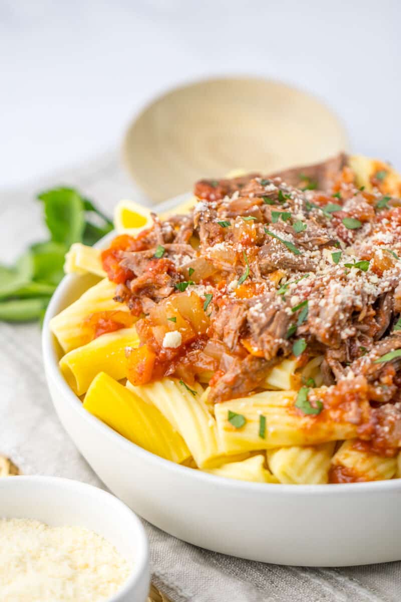 Slow Cooker Beef Ragu - Moore or Less Cooking