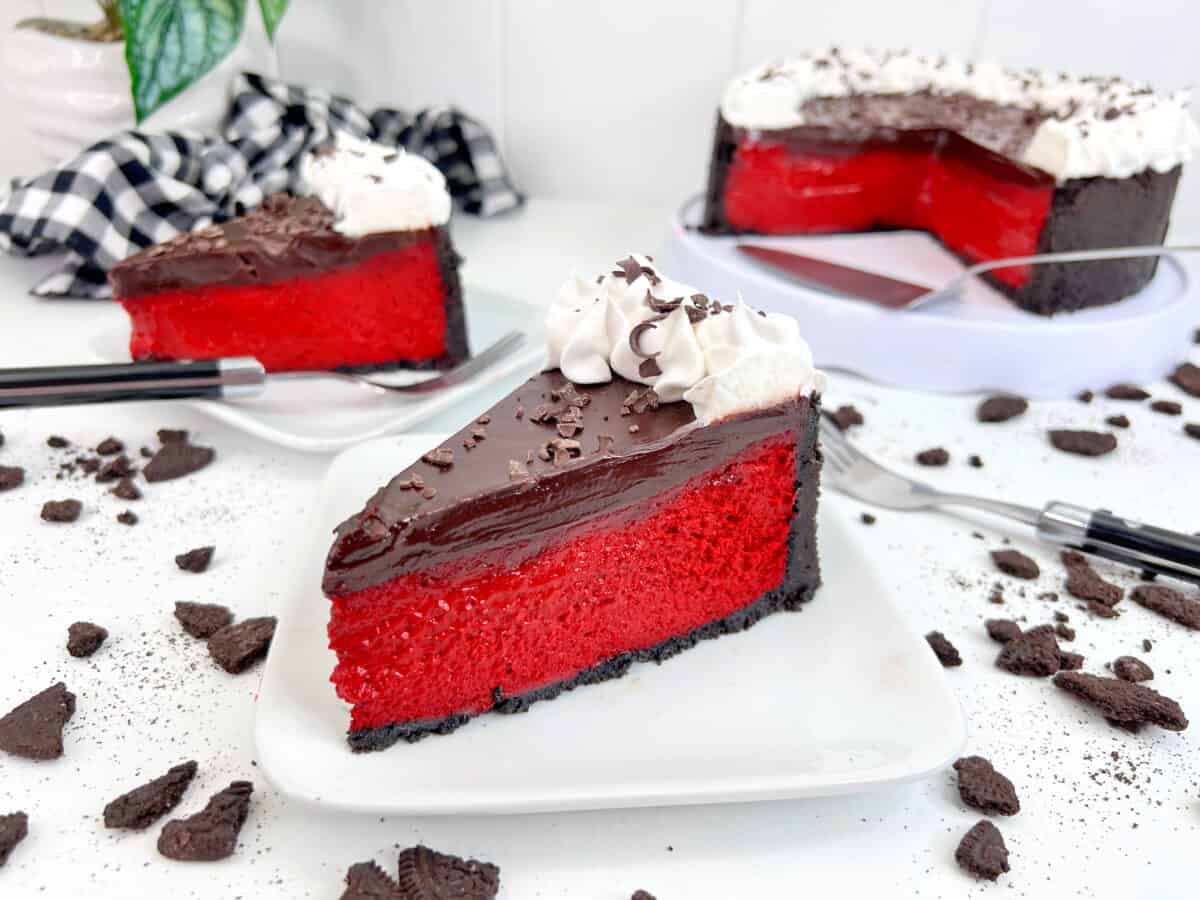 Mississippi Mud Red Velvet Cheesecake - Moore or Less Cooking