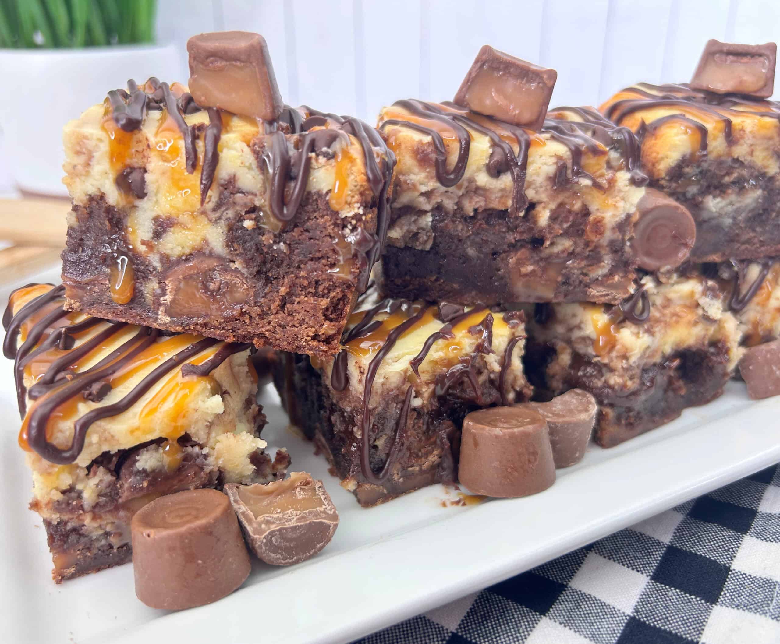 Rolo Cheesecake Brownie Bars - Moore or Less Cooking