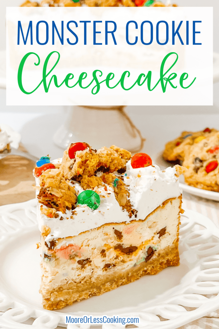 Monster Cookie Cheesecake - Moore or Less Cooking